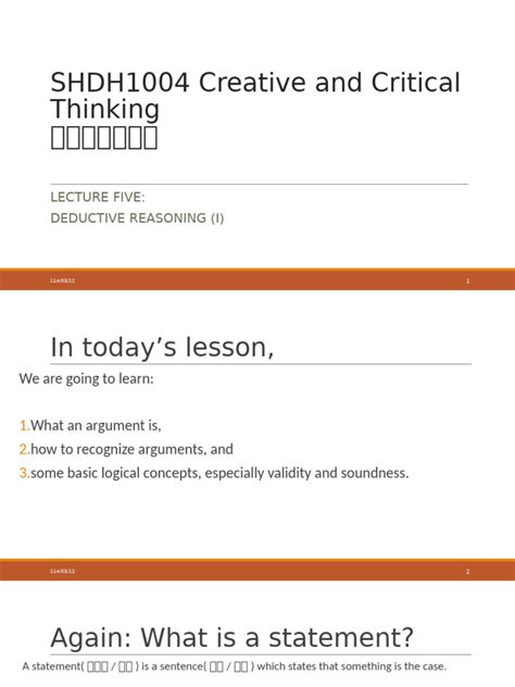 Lecture 5 Deductive Reasoning I Pdf Argument Logical Consequence