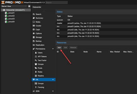 Proxmox Ha Cluster Configuration For Virtual Machines Virtualization