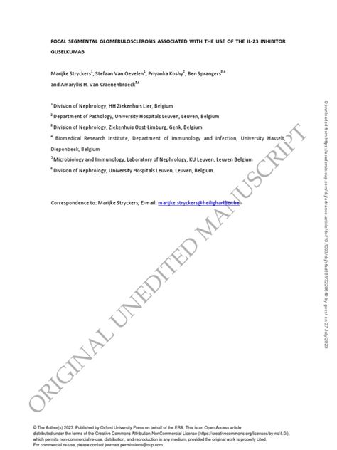 Focal Segmental Glomerulosclerosis Associated With Pdf Medical Specialties Diseases And