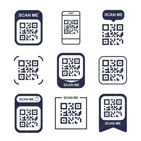 Premium Vector Qr Code Icon Set Label Template Scan For Pay Or Getting Info Vector