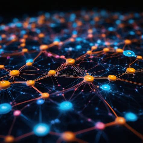 Abstract Iot Network Of Interconnected Devices And Data Streams Stock Image Image Of Dark