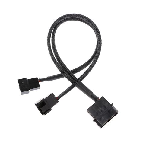 4 Pin Molex Male To 2x 3 Pin4 Pin Pwm Male Sleeved Adapter Cable
