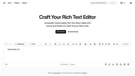 Shadcn Editor Customizable Rich Text Editing With Lexical And Shadcn Ui Mainstream