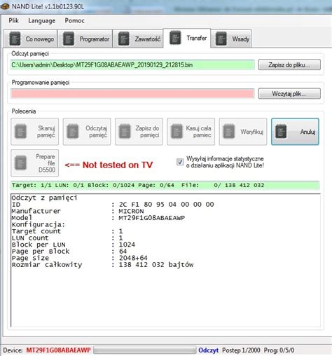 flash nand lite memory programmer tsop48 6