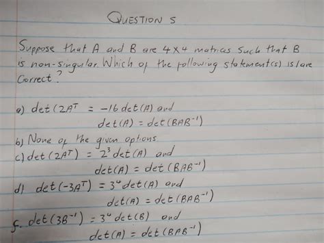 Solved Question S Suppose That A And B Are 4×4 Matrices Such
