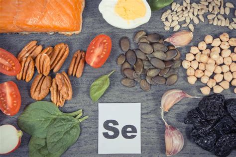 Healthy Food As Source Natural Selenium Fiber And Other Vitamins And Minerals Stock Image