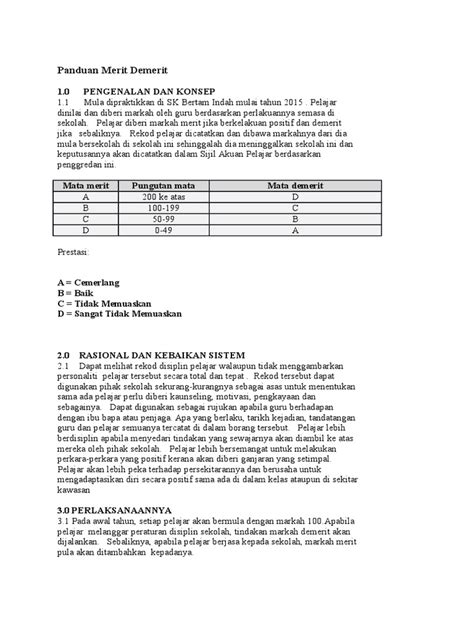 Panduan Merit Demerit Pdf