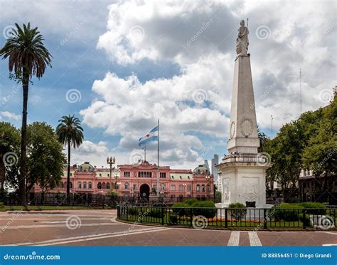 Plaza De Mayo And Casa Rosada Buenos Aires Argentina Stock Image