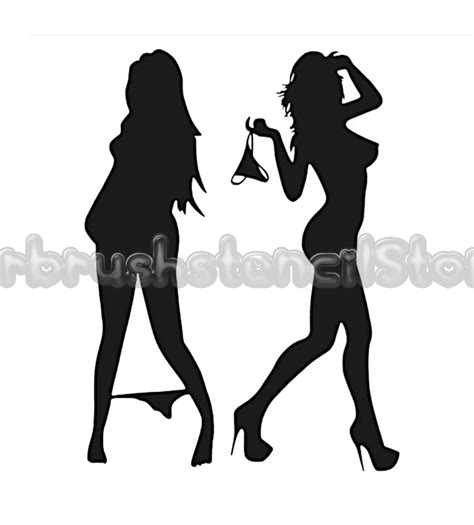 Double Pin Up Girls Airbrush Art Stencil Artists Pinup Girls Template