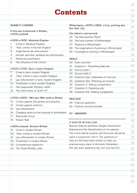 Revise Edexcel Gcse History Crime And Punishment Revision Guide And Workbook History Pearson