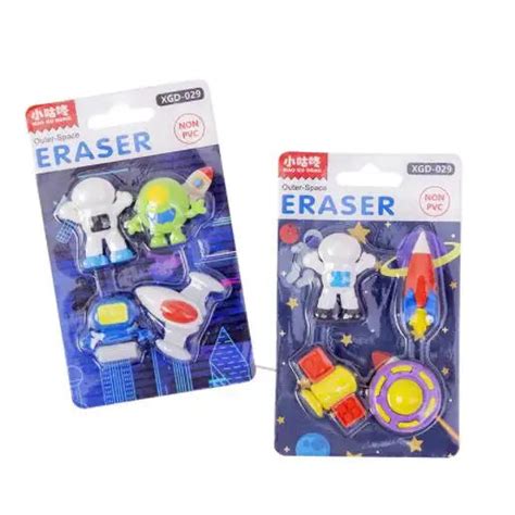 Outer Space Series Mini Erasers Card Great Playthings