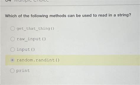 Solved Which Of The Following Methods Can Be Used To Read In
