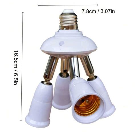 1pc 4 In 1 E27 E26 Light Socket Splitter Adapter Standard Led Bulbs