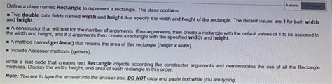 points define a class named rectangle to represent a