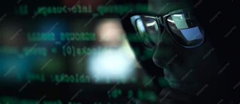 Premium Photo Hacker With Sunglasses And Code On The Screen