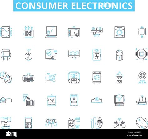Consumer Electronics Linear Icons Set Smartph Tablet Laptop Smartwatch Headphs Speaker