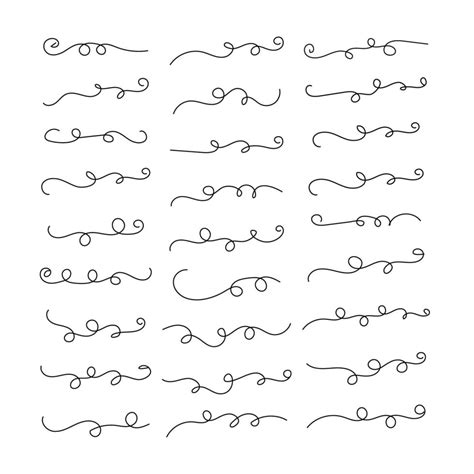 Set Of Hand Drawn Calligraphy Font Style Decorative Elements Text