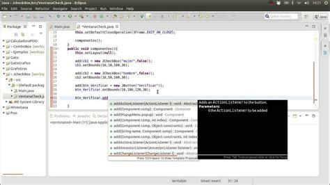 jcheckbox en java usando eclipse youtube
