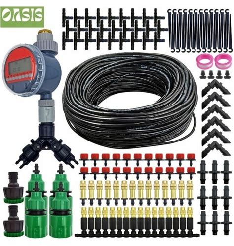Oasis 정원 마이크로 드립 관개 자동 급수 시스템 키트 타이머 컨트롤러 화분에 심은 식물용 Diy 미스트 티몬