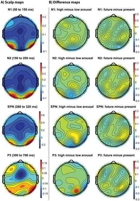 The Left Column Displays Scalp Maps For The Average Distribution Of