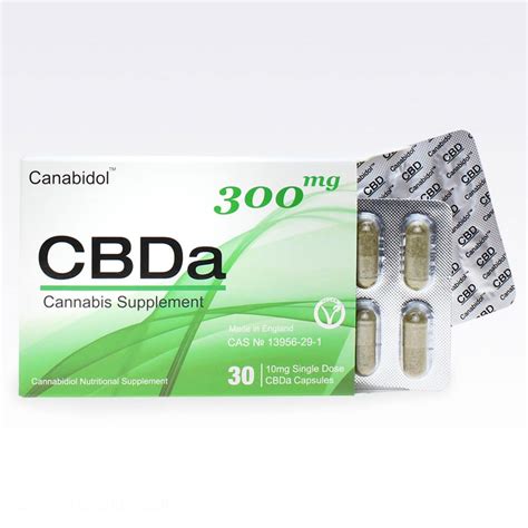 Cbda Cannabis Supplement Capsules 30 Pieces By Canabidol 300mg Cbd Oil Uk