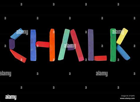 Chalk Written With Colored Chalk Isolated Stock Photo Alamy