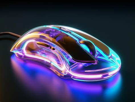 Premium AI Image A Shiny Mouse With A Purple Light Reflecting Off It
