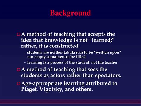 PPT Constructivism As A Learning Theory PowerPoint Presentation Free Download ID