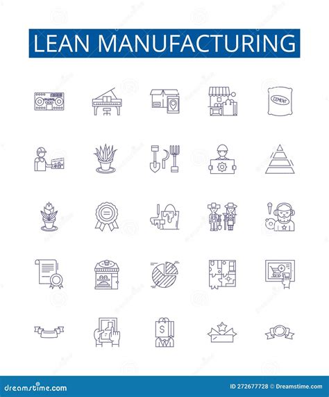 Lean Manufacturing Line Icons Signs Set Design Collection Of Six Sigma