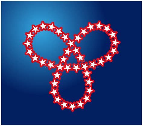 Mobius Loop With Three Elements Made Of White Red Outlined Stars Stock Vector Illustration Of