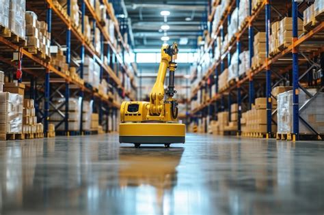 Premium Photo Automated Robotics For Efficient Warehouse Management