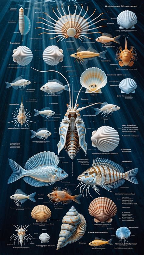 Free Marine Life Diagram Photo Shellfish Marine Underwater