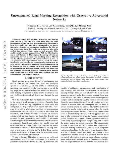 Pdf Unconstrained Road Marking Recognition With Generative