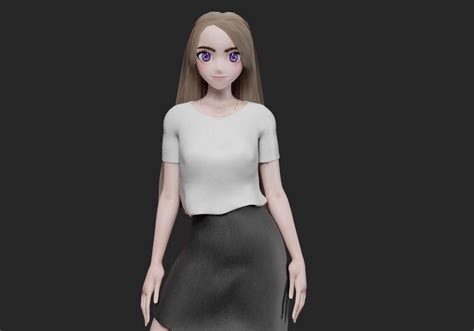 Basic Anime Girl V29361 3d Model By Nickianimations
