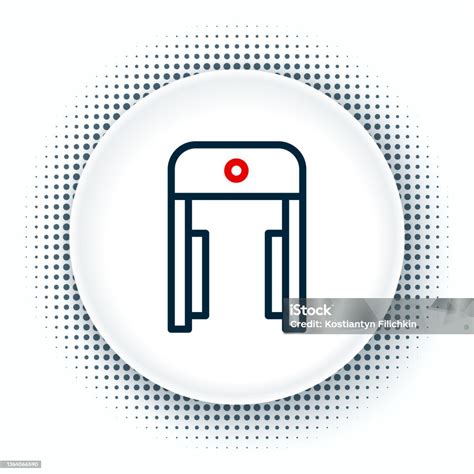 흰색 배경에 격리 된 공항 아이콘의 라인 금속 검출기 금속 탐지기 검사지점에 공항 보안 검색대 다채로운 개요 개념 벡터 0명에 대한 스톡 벡터 아트 및 기타 이미지 Istock