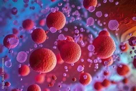 Malignant Cancer Cells Under A Microscope Ai Generated Human Enhanced Stock Illustration