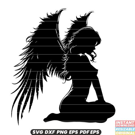 Fallen Angel Sexy Svg Seductive Angel Illustration Dark Angel