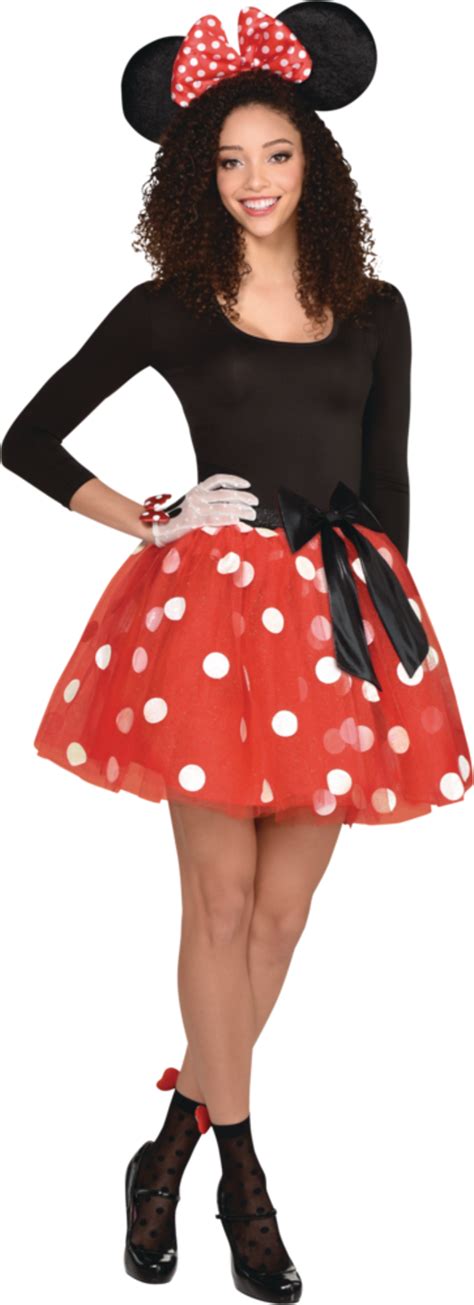 Adult Disney Minnie Mouse Tutu Tulle Polka Dot Skirt Redwhite L