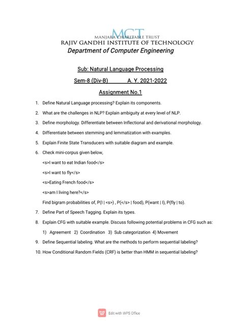 Assignment No1 Nlp Pdf Logical Expressions Syntax Logic