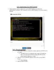 Lab Docx Lab Implementing Secure DHCP And DNS Client Machines Can Be Configured To
