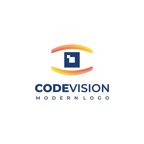 Abstract Code With Eye Logo Design Modern Concept Programming Vision
