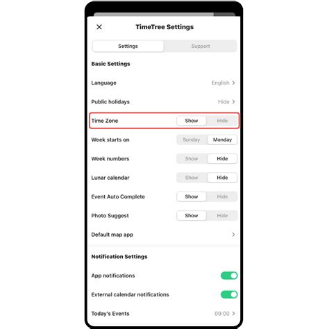 Change Calendar Time Zone Set Events In Other Time Zones TimeTree Help