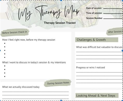 Client Therapy Progress And Session Tracker Therapy Map Mental Health