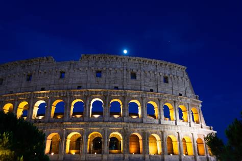 콜로세움 로마 밤 Pixabay의 무료 사진