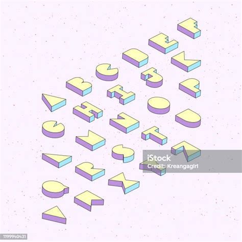 추상 배경에 3d 등각 투영 효과가있는 알파벳 문자 0명에 대한 스톡 벡터 아트 및 기타 이미지 0명 3차원 형태 개념 Istock