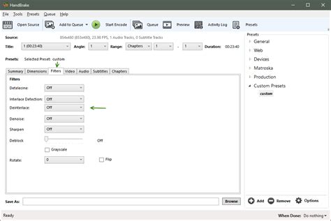 Handbrake Configuration