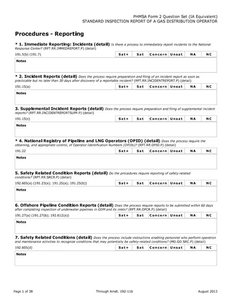Fillable Online Phmsa Form 2standardgasdistinspaug2013ia Equivalent