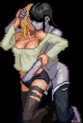 Parasite In City Animated Animated Gif Lowres Girls Bouncing Breasts Breasts Bug Kiss