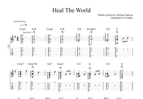 Heal The World吉他谱michael Jacksong调指弹 吉他世界