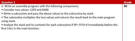 Solved Write An Assembly Program With The Following Chegg